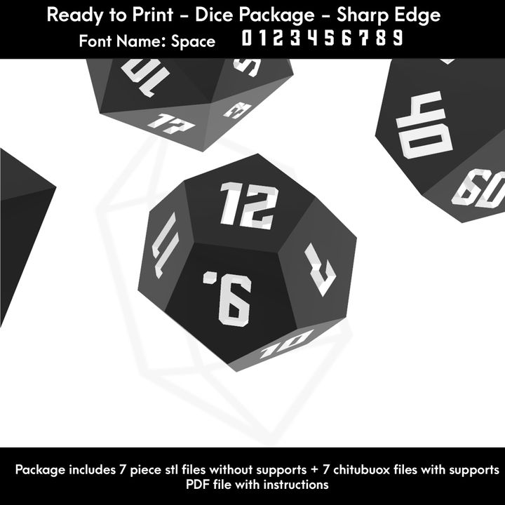 3D Printable Dice Masters – Ready to Print - 7 Piece Set – Presupported ...