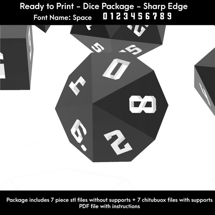 3D Printable Dice Masters – Ready to Print - 7 Piece Set – Presupported ...