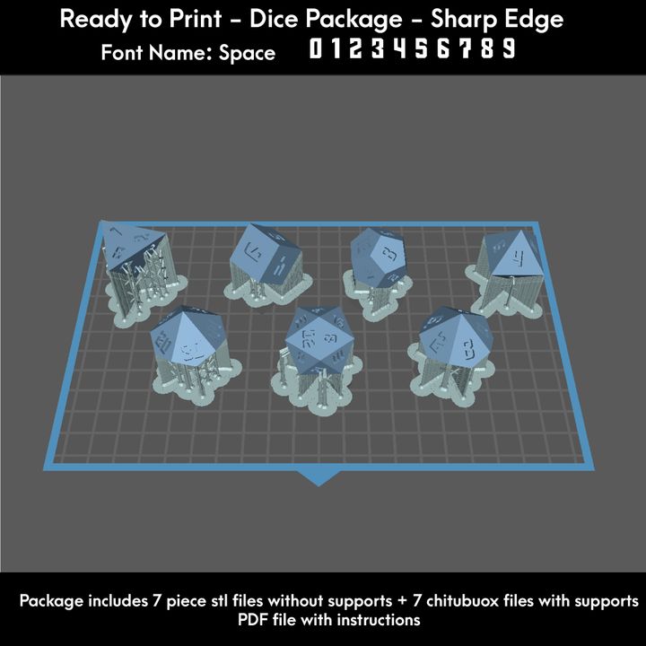 3D Printable Dice Masters – Ready to Print - 7 Piece Set – Presupported ...