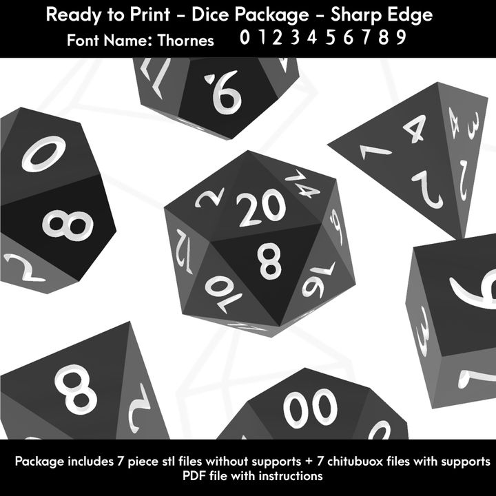 3D Printable Dice Masters – Ready to Print - 7 Piece Set – Presupported ...