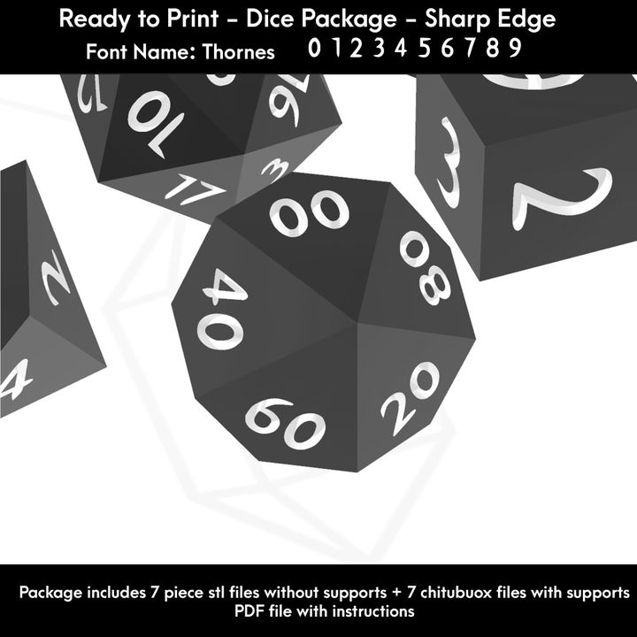 3D Printable Dice Masters – Ready to Print - 7 Piece Set – Presupported ...