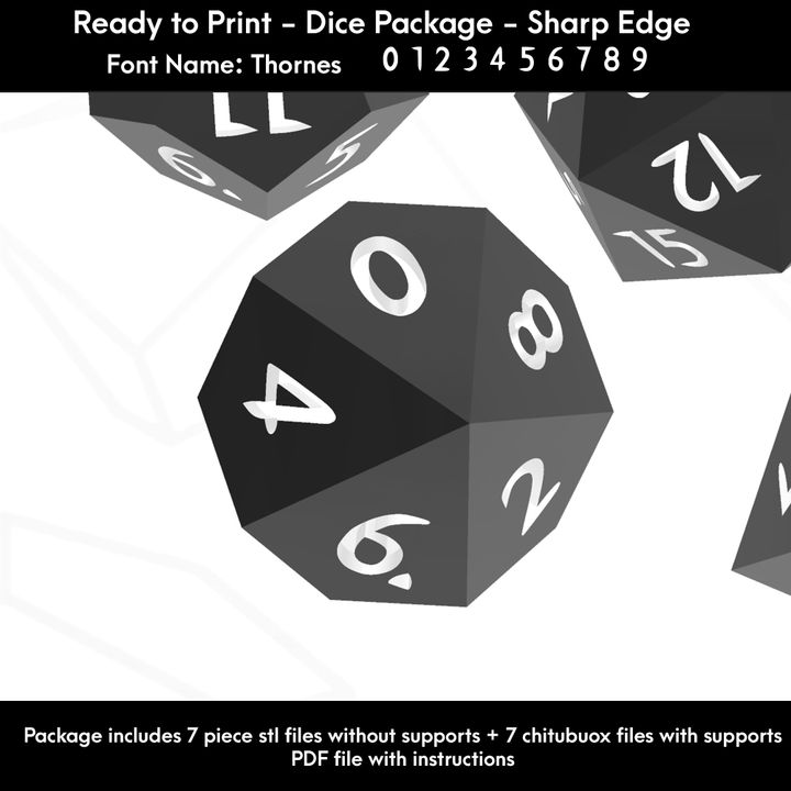 3D Printable Dice Masters – Ready to Print - 7 Piece Set – Presupported ...