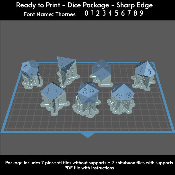 3D Printable Dice Masters – Ready to Print - 7 Piece Set – Presupported ...