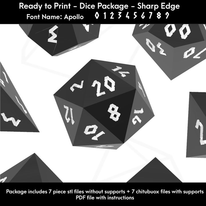 3D Printable Dice Masters – Ready to Print - 7 Piece Set – Presupported ...