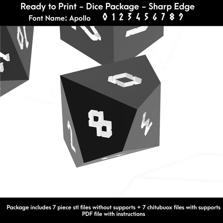 3D Printable Dice Masters – Ready to Print - 7 Piece Set – Presupported ...