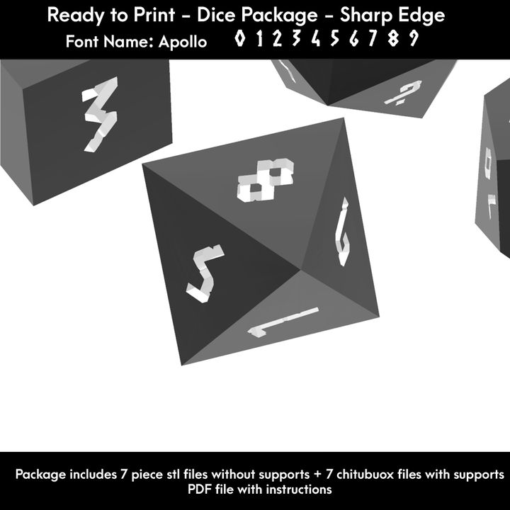 3D Printable Dice Masters – Ready to Print - 7 Piece Set – Presupported ...