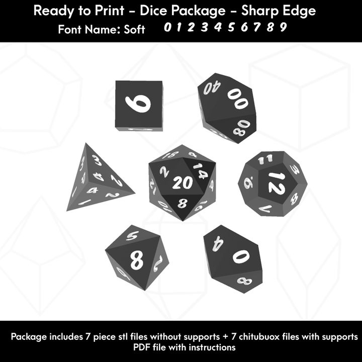 3D Printable Dice Masters – Ready to Print - 7 Piece Set – Presupported ...