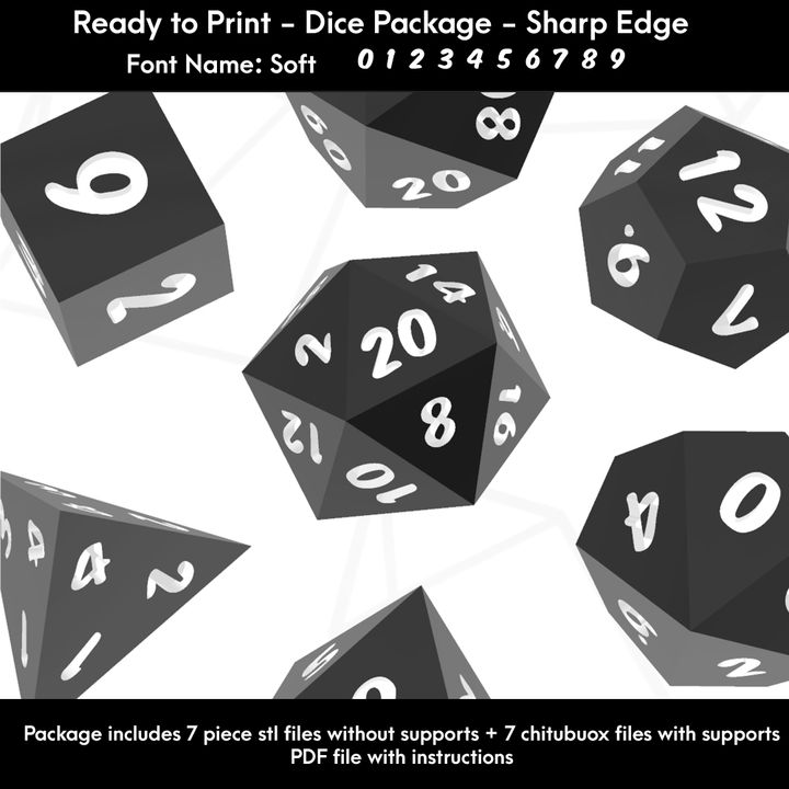 3D Printable Dice Masters – Ready to Print - 7 Piece Set – Presupported ...