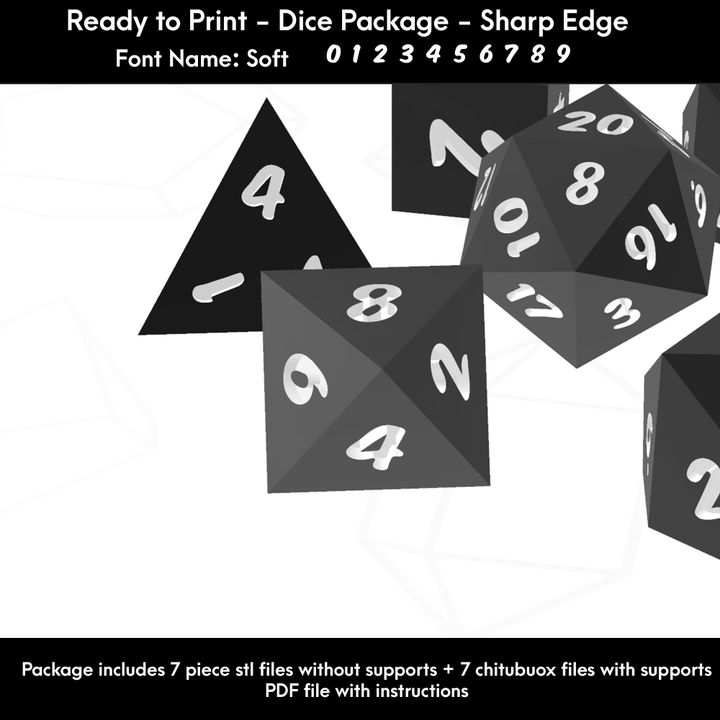 3D Printable Dice Masters – Ready to Print - 7 Piece Set – Presupported ...