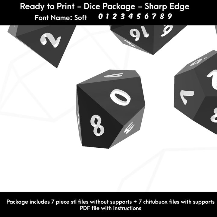 3D Printable Dice Masters – Ready to Print - 7 Piece Set – Presupported ...