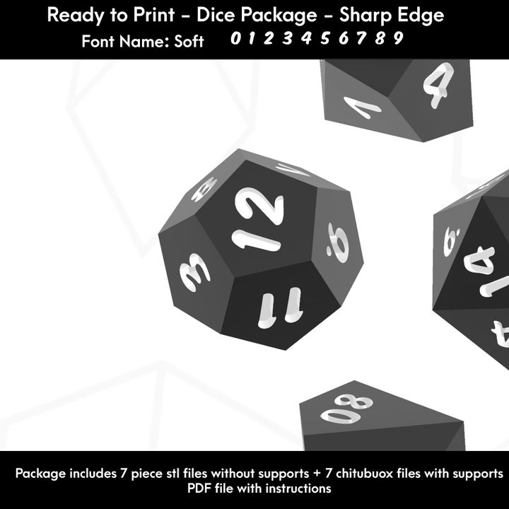 3D Printable Dice Masters – Ready to Print - 7 Piece Set – Presupported ...