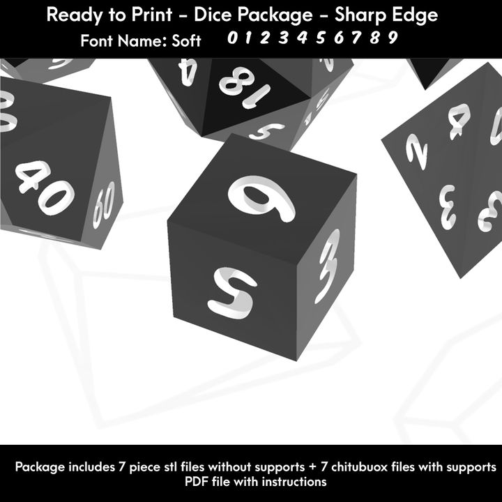 3D Printable Dice Masters – Ready to Print - 7 Piece Set – Presupported ...