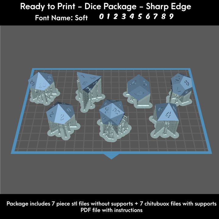 3D Printable Dice Masters – Ready to Print - 7 Piece Set – Presupported ...