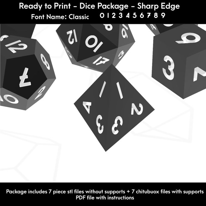 3D Printable Dice Masters – Ready to Print - 7 Piece Set – Presupported ...