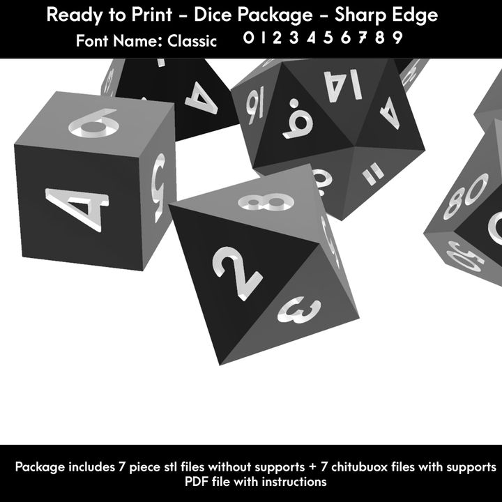 3D Printable Dice Masters – Ready to Print - 7 Piece Set – Presupported ...