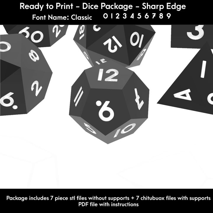 3D Printable Dice Masters – Ready to Print - 7 Piece Set – Presupported ...