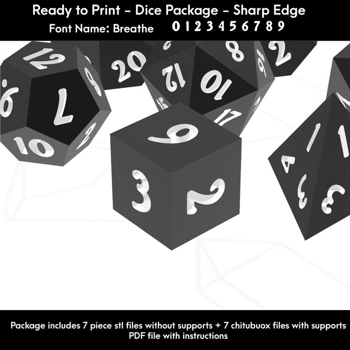 3D Printable Dice Masters – Ready to Print - 7 Piece Set – Presupported ...