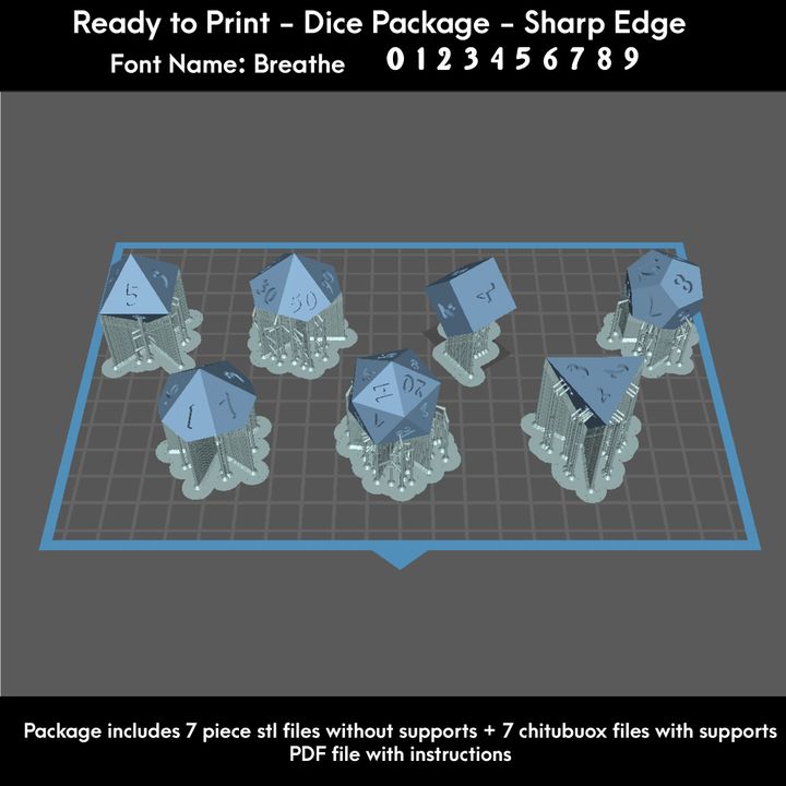 3D Printable Dice Masters – Ready to Print - 7 Piece Set – Presupported ...