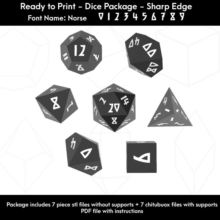 3D Printable Dice Masters – Ready to Print - 7 Piece Set – Presupported ...