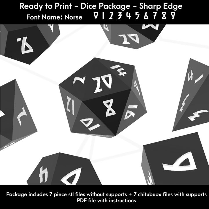 3D Printable Dice Masters – Ready to Print - 7 Piece Set – Presupported ...