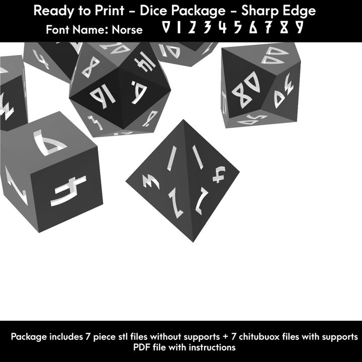 3D Printable Dice Masters – Ready to Print - 7 Piece Set – Presupported ...