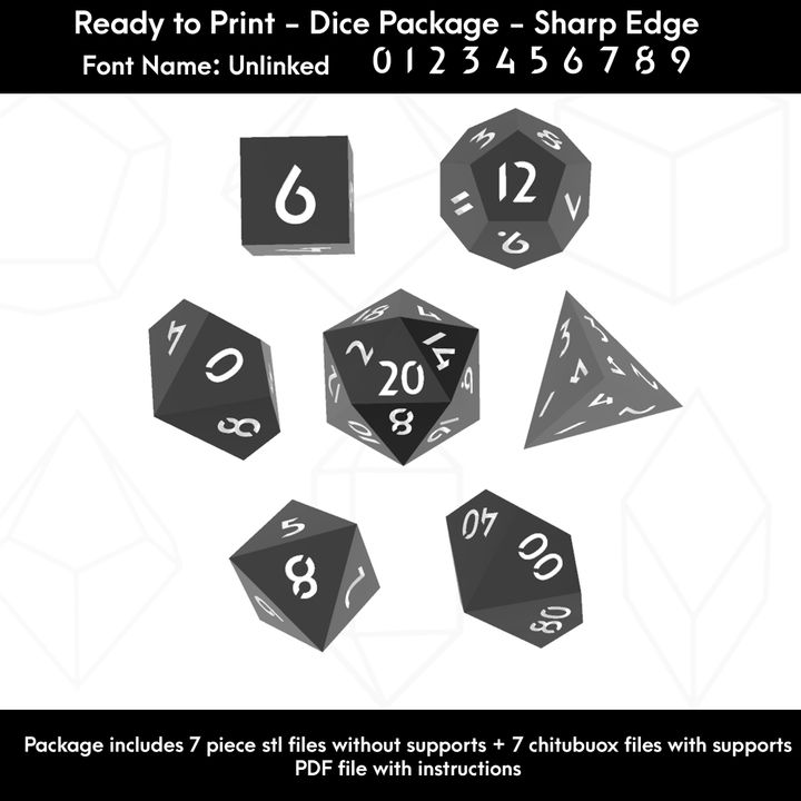 3D Printable Dice Masters – Ready to Print - 7 Piece Set – Presupported ...