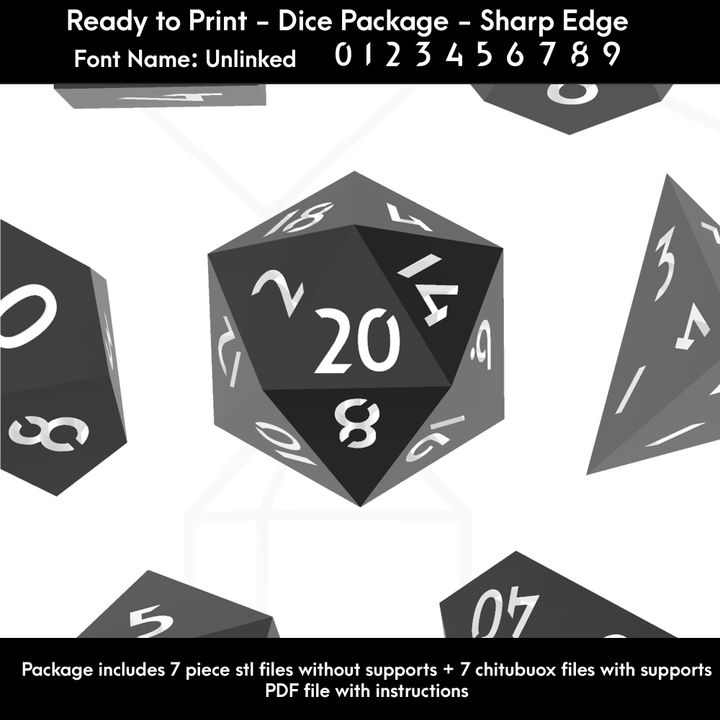 3D Printable Dice Masters – Ready to Print - 7 Piece Set – Presupported ...