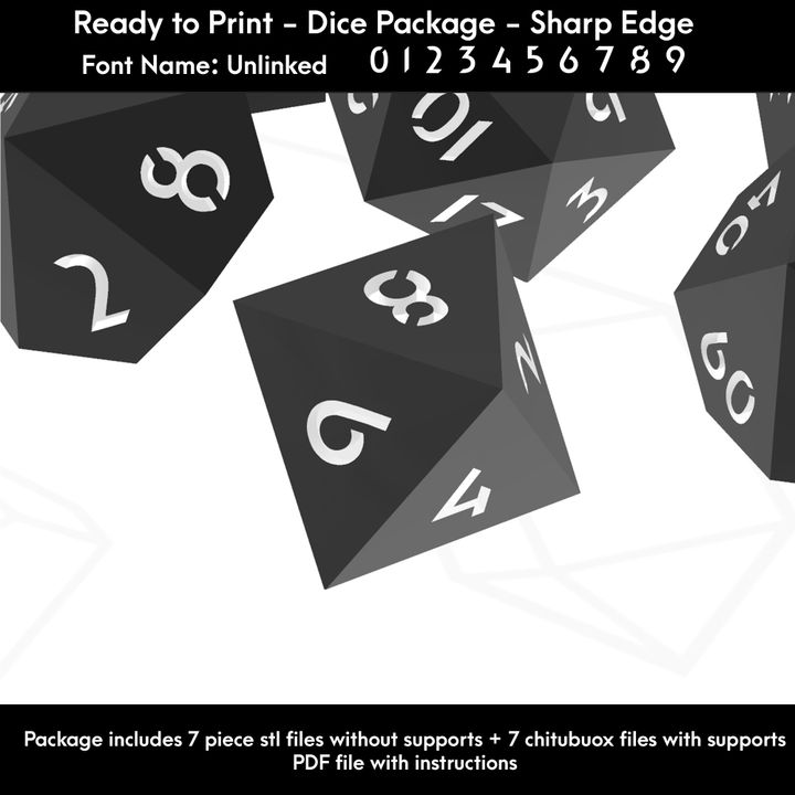 3D Printable Dice Masters – Ready to Print - 7 Piece Set – Presupported ...
