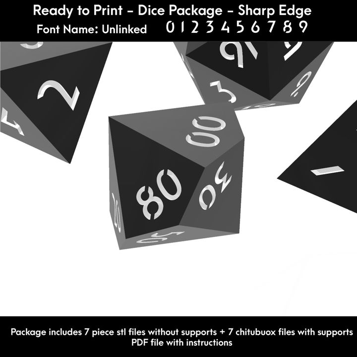 3D Printable Dice Masters – Ready to Print - 7 Piece Set – Presupported ...