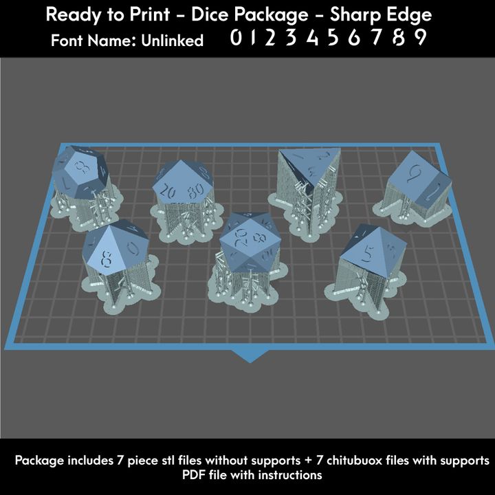 3D Printable Dice Masters – Ready to Print - 7 Piece Set – Presupported ...