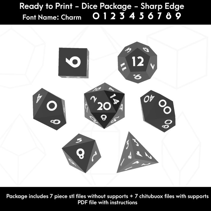 3D Printable Dice Masters – Ready to Print - 7 Piece Set – Presupported ...