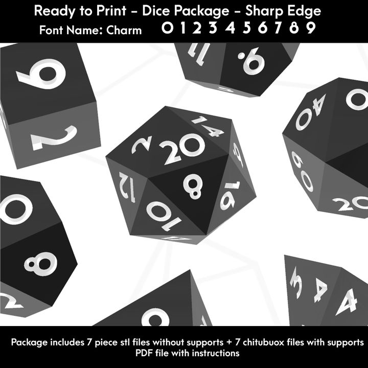 3D Printable Dice Masters – Ready to Print - 7 Piece Set – Presupported ...