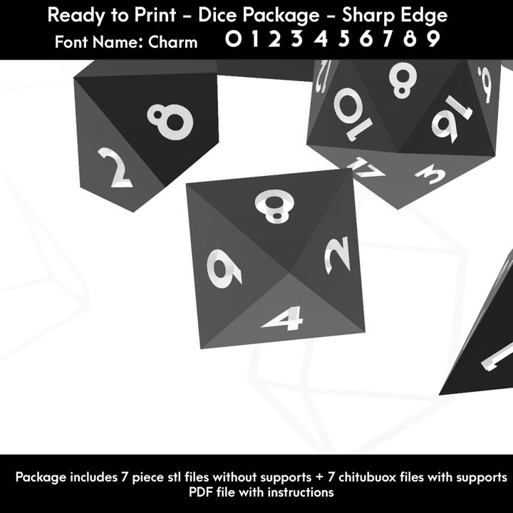 3D Printable Dice Masters – Ready to Print - 7 Piece Set – Presupported ...