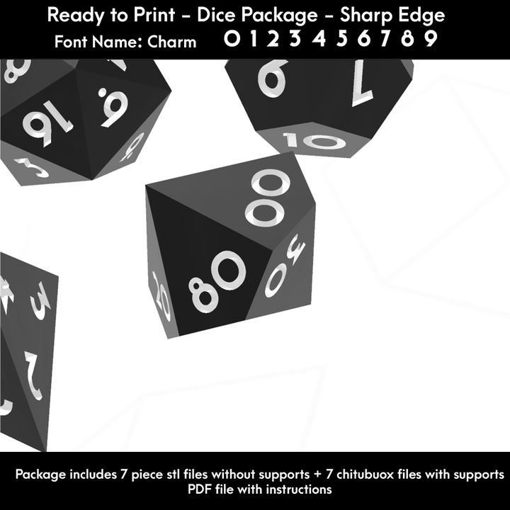 3D Printable Dice Masters – Ready to Print - 7 Piece Set – Presupported ...