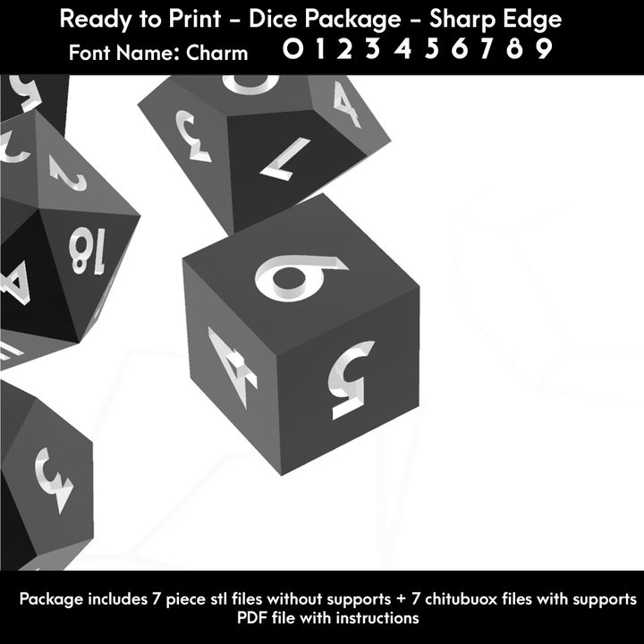 3D Printable Dice Masters – Ready to Print - 7 Piece Set – Presupported ...