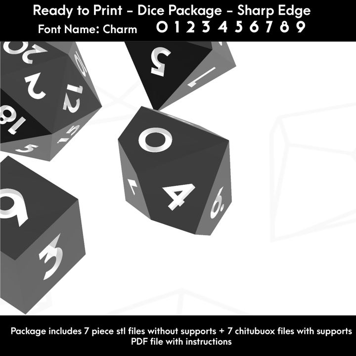 3D Printable Dice Masters – Ready to Print - 7 Piece Set – Presupported ...