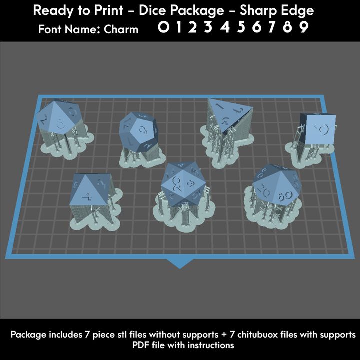 3D Printable Dice Masters – Ready to Print - 7 Piece Set – Presupported ...