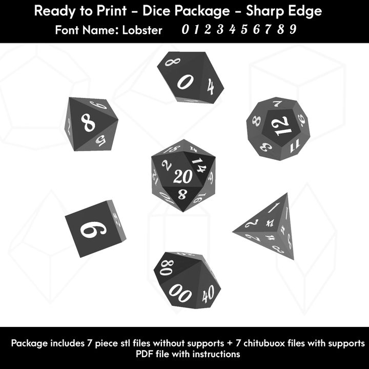 3D Printable Dice Masters – Ready to Print - 7 Piece Set – Presupported ...