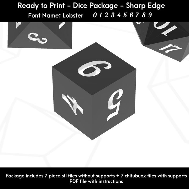 3D Printable Dice Masters – Ready to Print - 7 Piece Set – Presupported ...