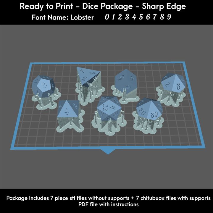 3D Printable Dice Masters – Ready to Print - 7 Piece Set – Presupported ...