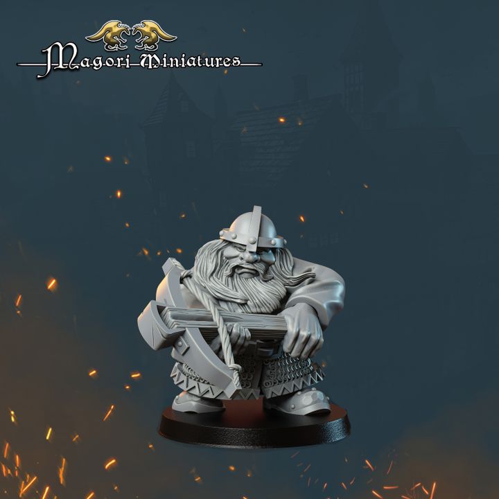 3D Printable Dwarf Gunner by Magori Minaitures