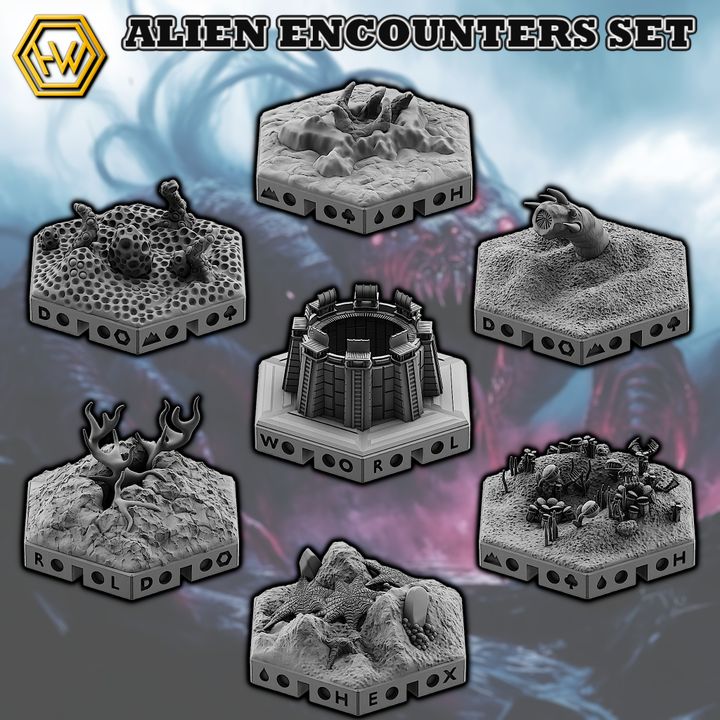3D Printable Alien Encounters Set by Hexworld