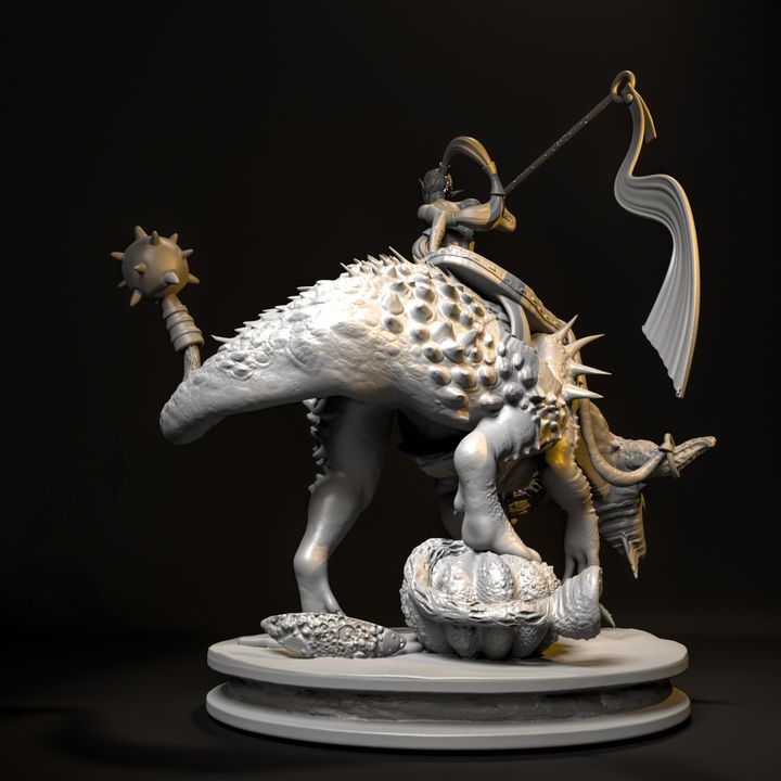 3D Printable The Drow - Rauryn Dyrr and Lizard Mount Eslisk by AVD Studios