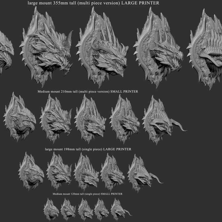 3D Printable Red Dragon (Mounted Head 1 of 5 prismatic dragons) by Mini ...