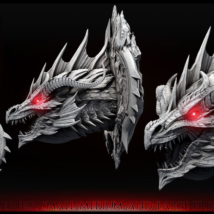 3D Printable Red Dragon (Mounted Head 1 of 5 prismatic dragons) by Mini ...