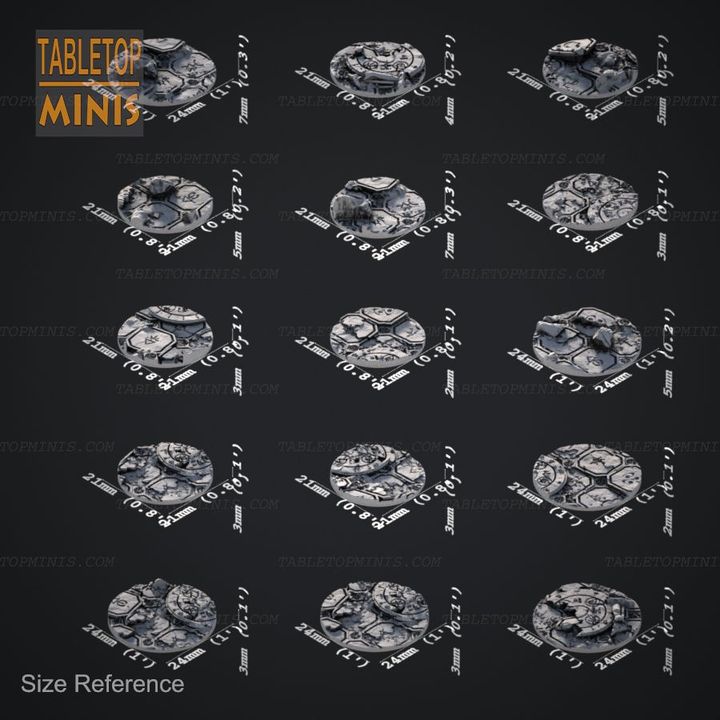 3D Printable Ancient Ruin Circular Toppers Bundle by TableTopMinis