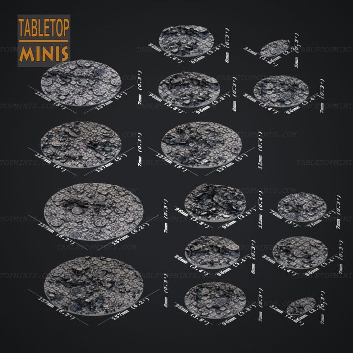 3D Printable Ancient Ruin Circular Toppers Bundle by TableTopMinis