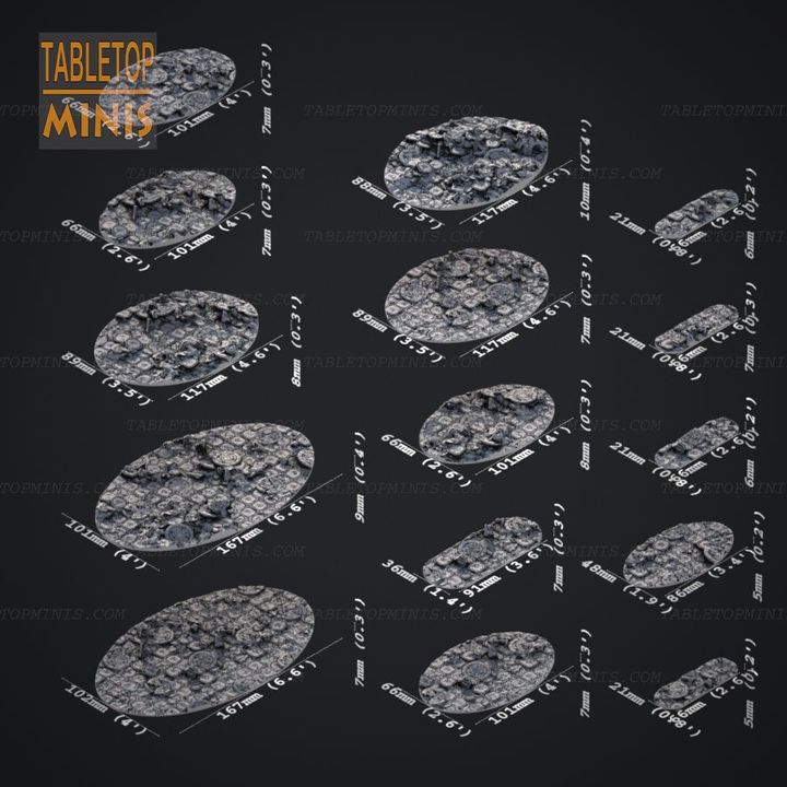 3D Printable Ancient Ruin Circular Toppers Bundle by TableTopMinis