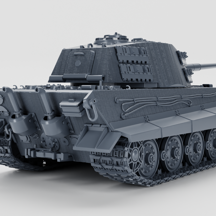 3D Printable Tiger II Ausf.B Zimmerit (Sd.Kfz.182, King Tiger) Henschel ...