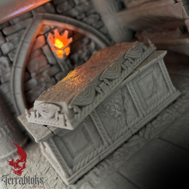 3D Printable Helwick - Stone Casket by TERRABLOKS